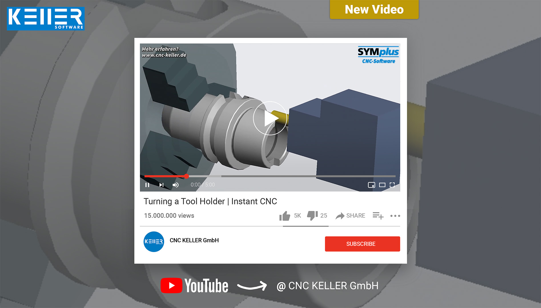 CNC Turning of a Tool Holder (Driven Tools) - SYMplus™ by KELLER.Software